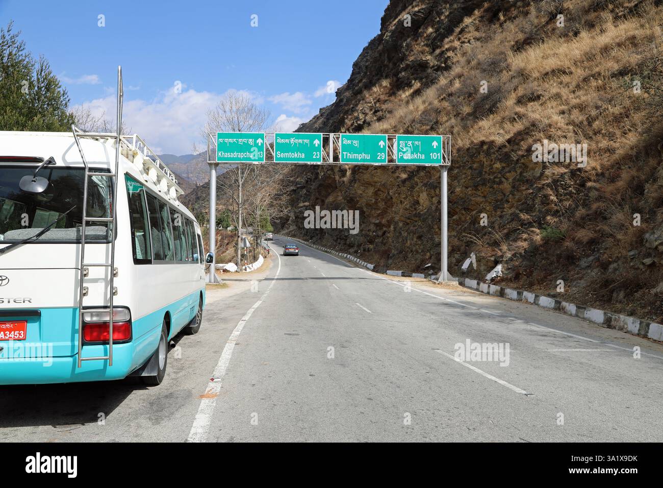 Tourist bus in Bhutan Stock Photo - Alamy