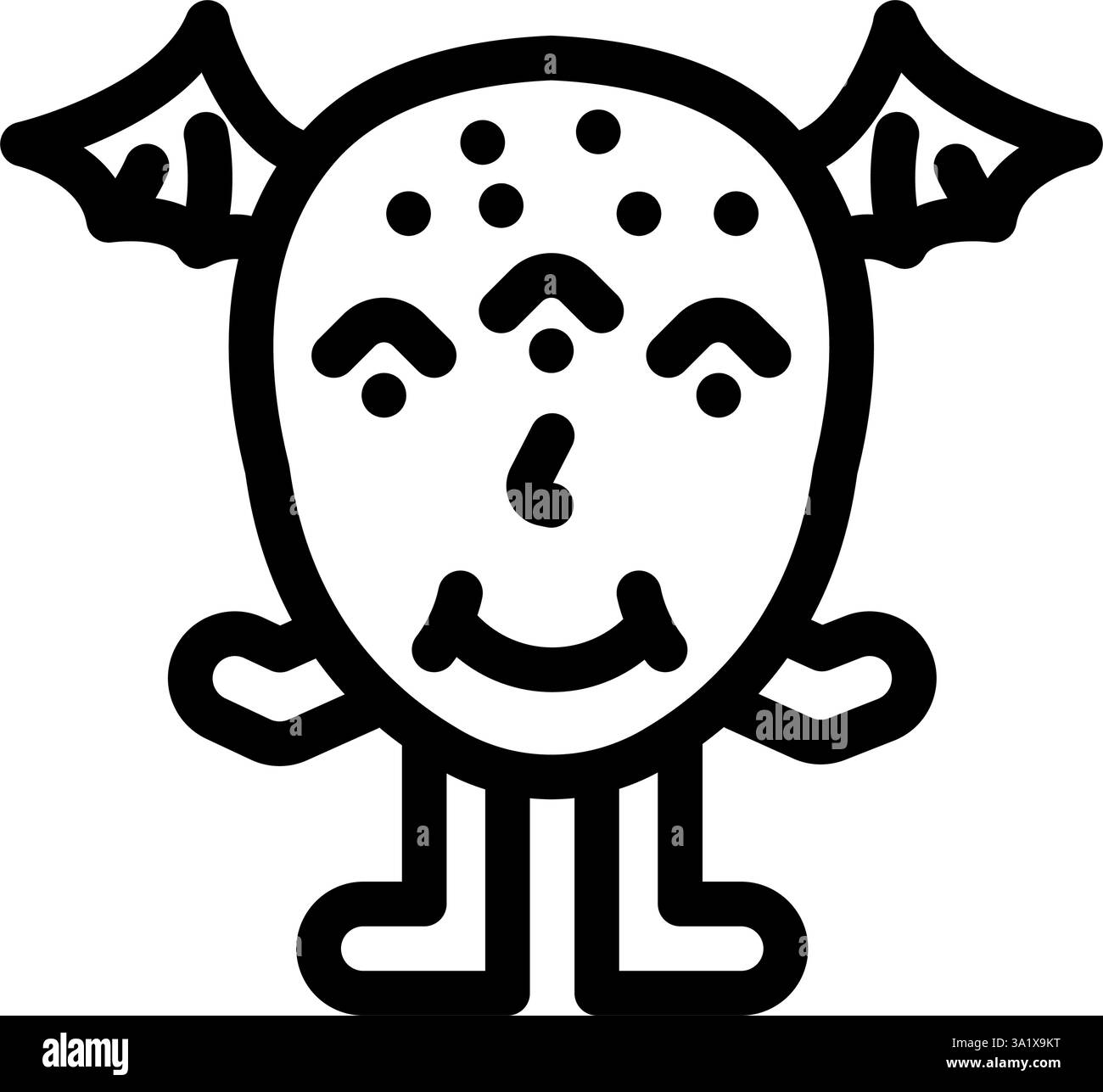 multiple eyes cute monster line icon vector illustration Stock Vector ...