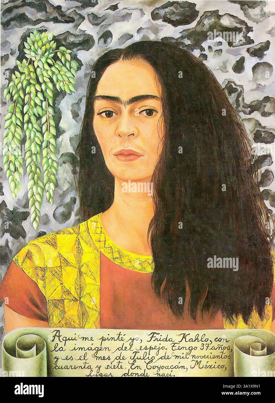 Frida Kahlo - Self-Portrait with inscription, 1947 Stock Photo - Alamy