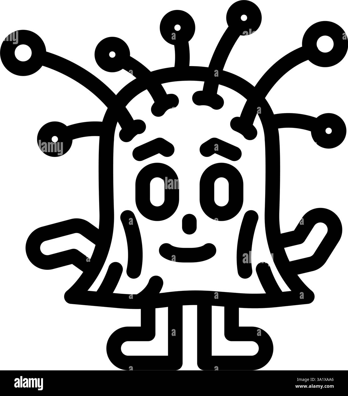 antennae cute monster line icon vector illustration Stock Vector Image ...