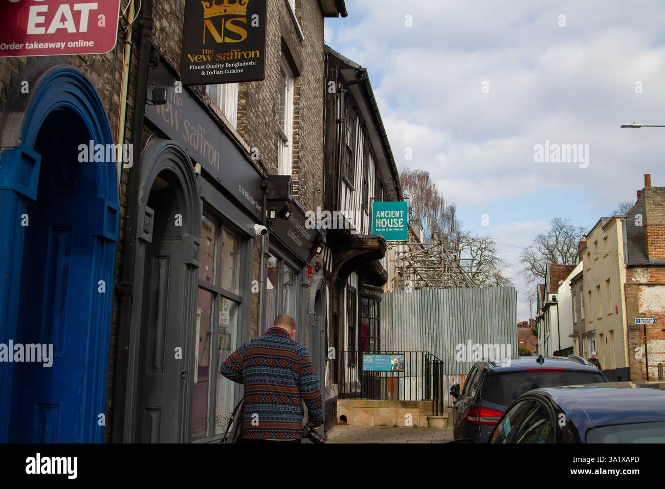 Whitehart Street in Thetford, Norfolk, with the Ancient House museum ...