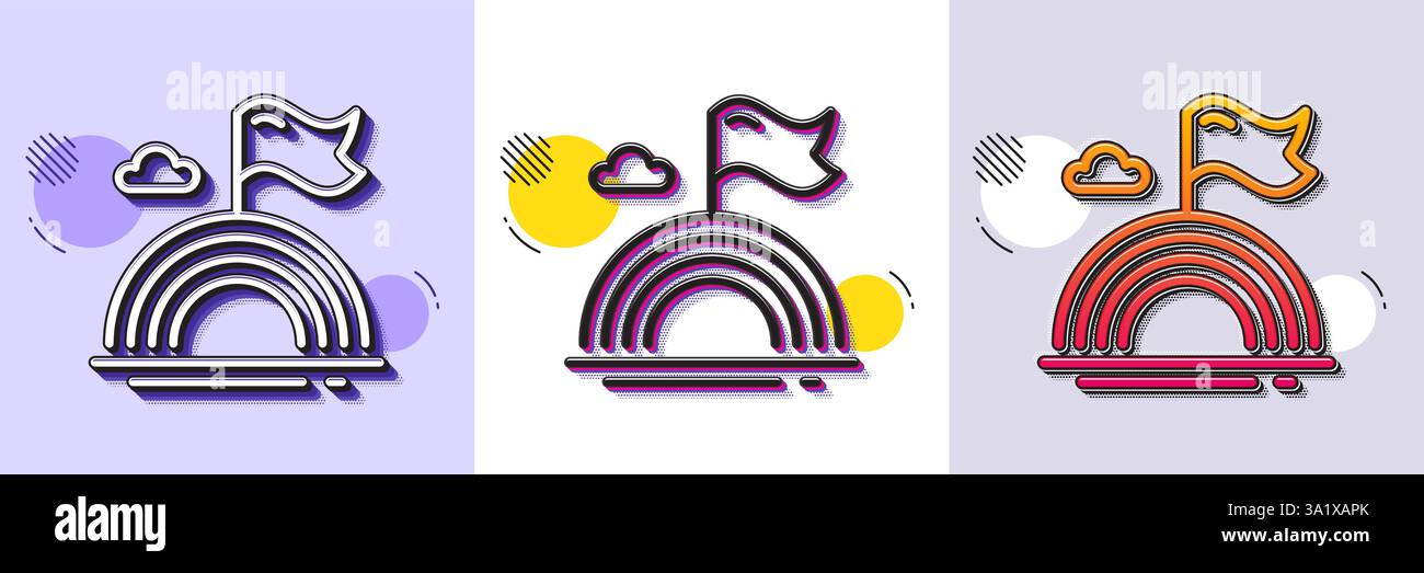 Lgbt line icon. Halftone dotted pattern. Gradient icon with grain ...