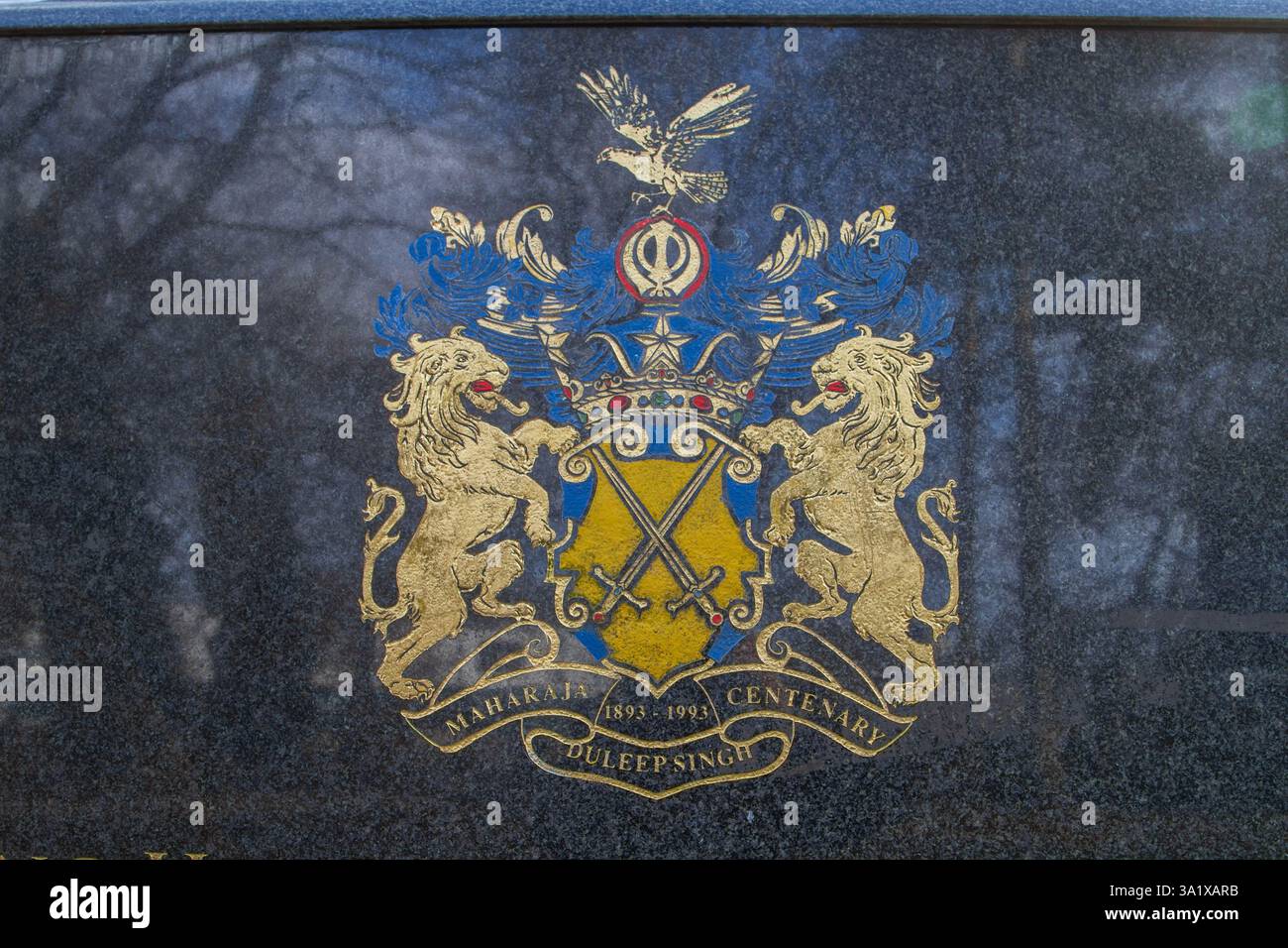 Crest commemorating the Maharaja Duleep Singh in Thetford, Norfolk ...