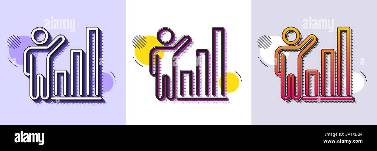 Graph Line Icon Column Chart Sign Halftone Dotted Pattern Vector Stock Vector Image And Art Alamy