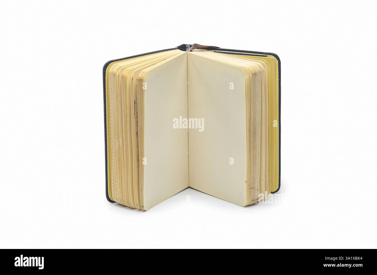 Isolated image of an open notebook with blank pages Stock Photo - Alamy