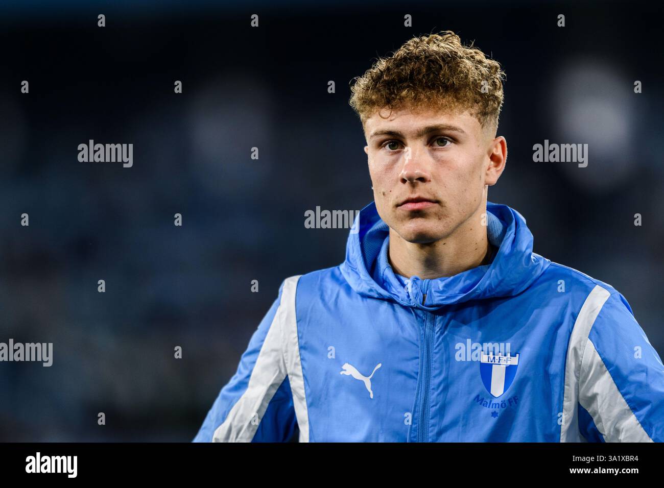 250310 Malmö FFs Hugo Bolin inför kvartsfinalen i Svenska Cupen mellan ...