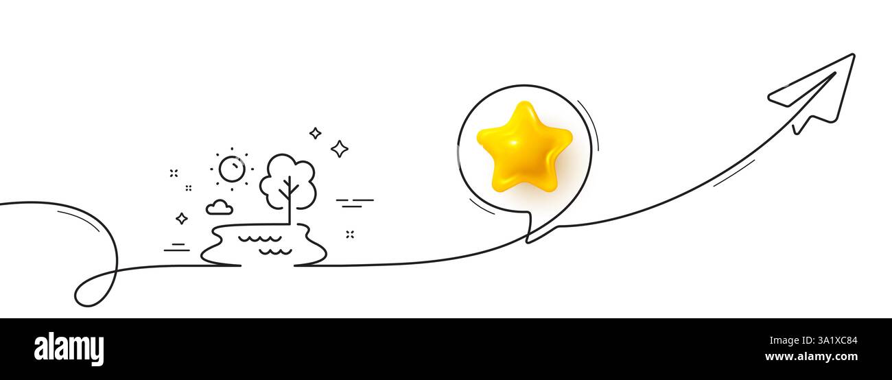 Lake line icon. Continuous line with share plane. Fishing place sign ...