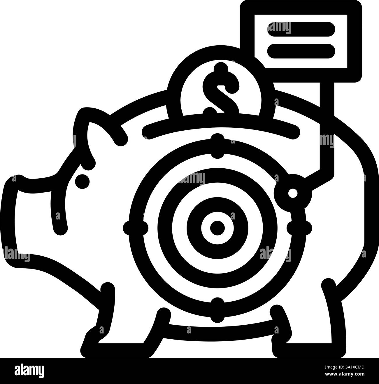 savings goals budget planning line icon vector illustration Stock ...