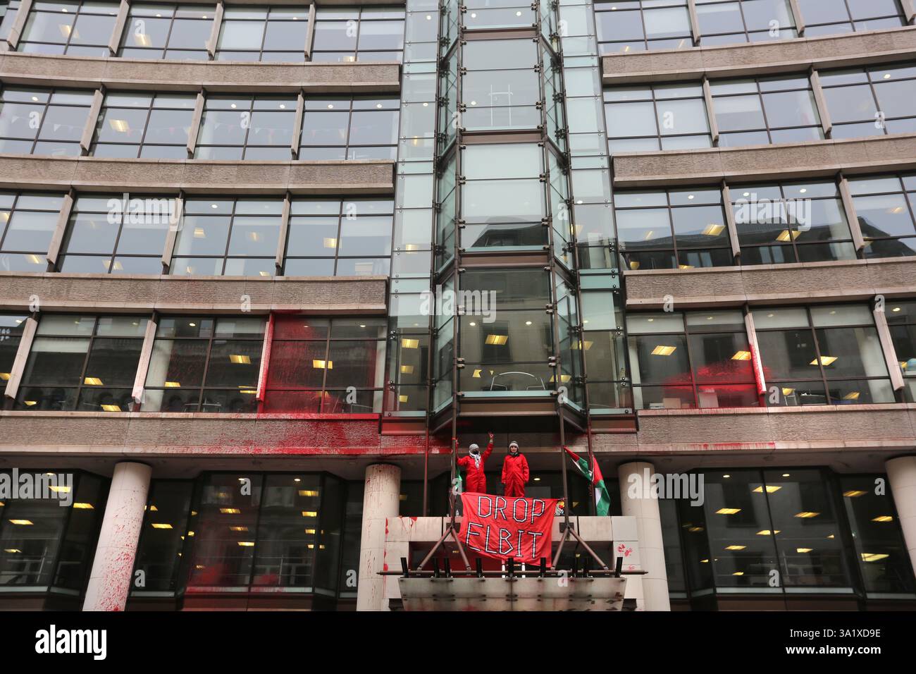 London, England, UK. 10th Mar, 2025. Activists occupy the office roof ...