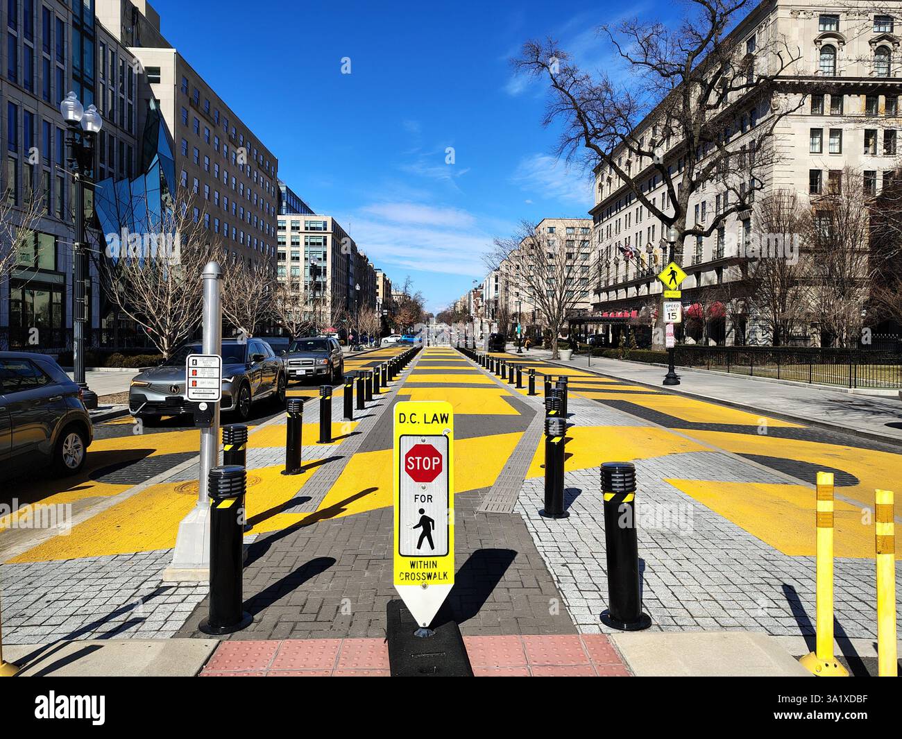 Washington, DC, USA - March 3, 2025: Yellow letters of the inscription ...