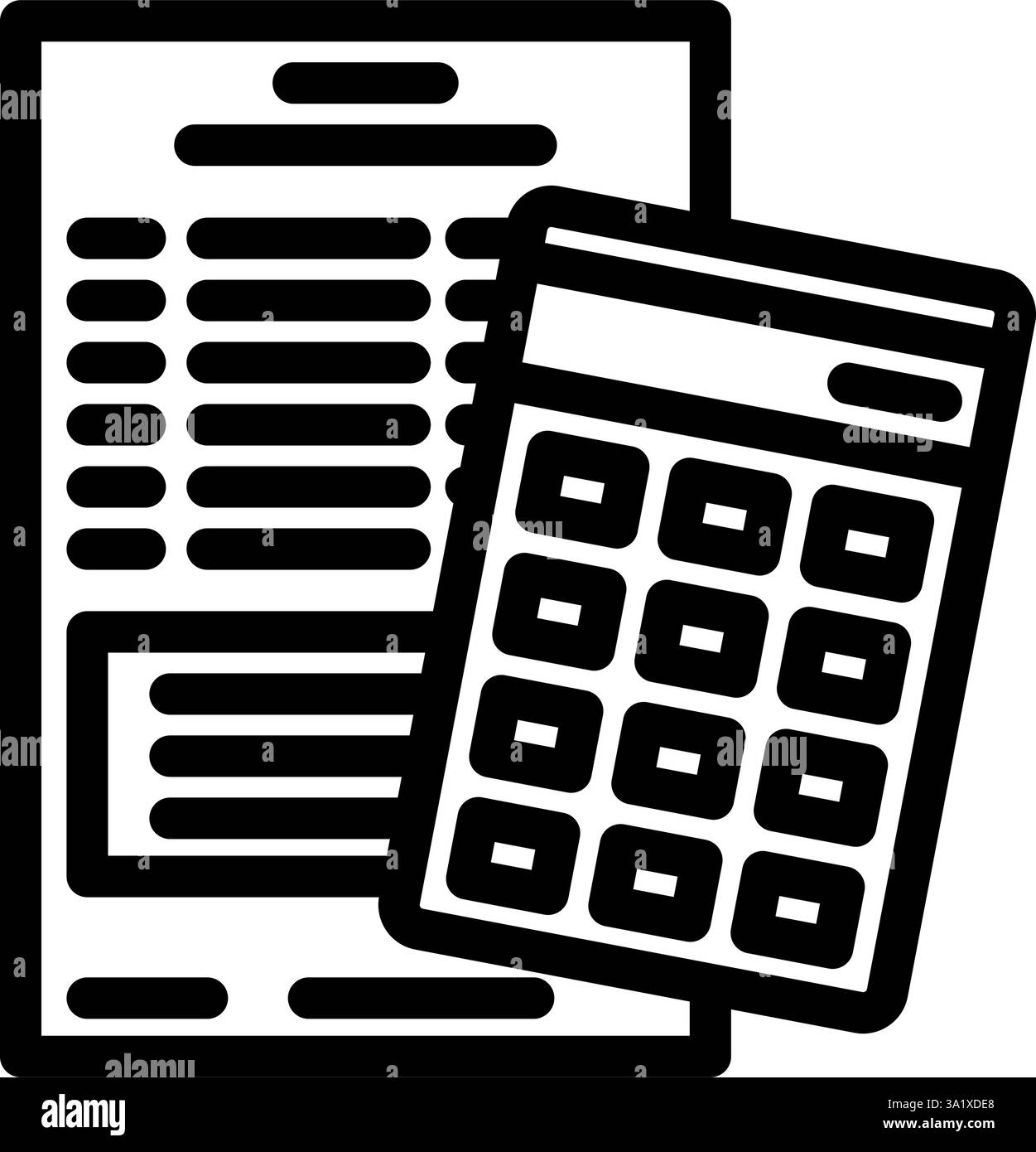 calculator budget planning line icon vector illustration Stock Vector ...