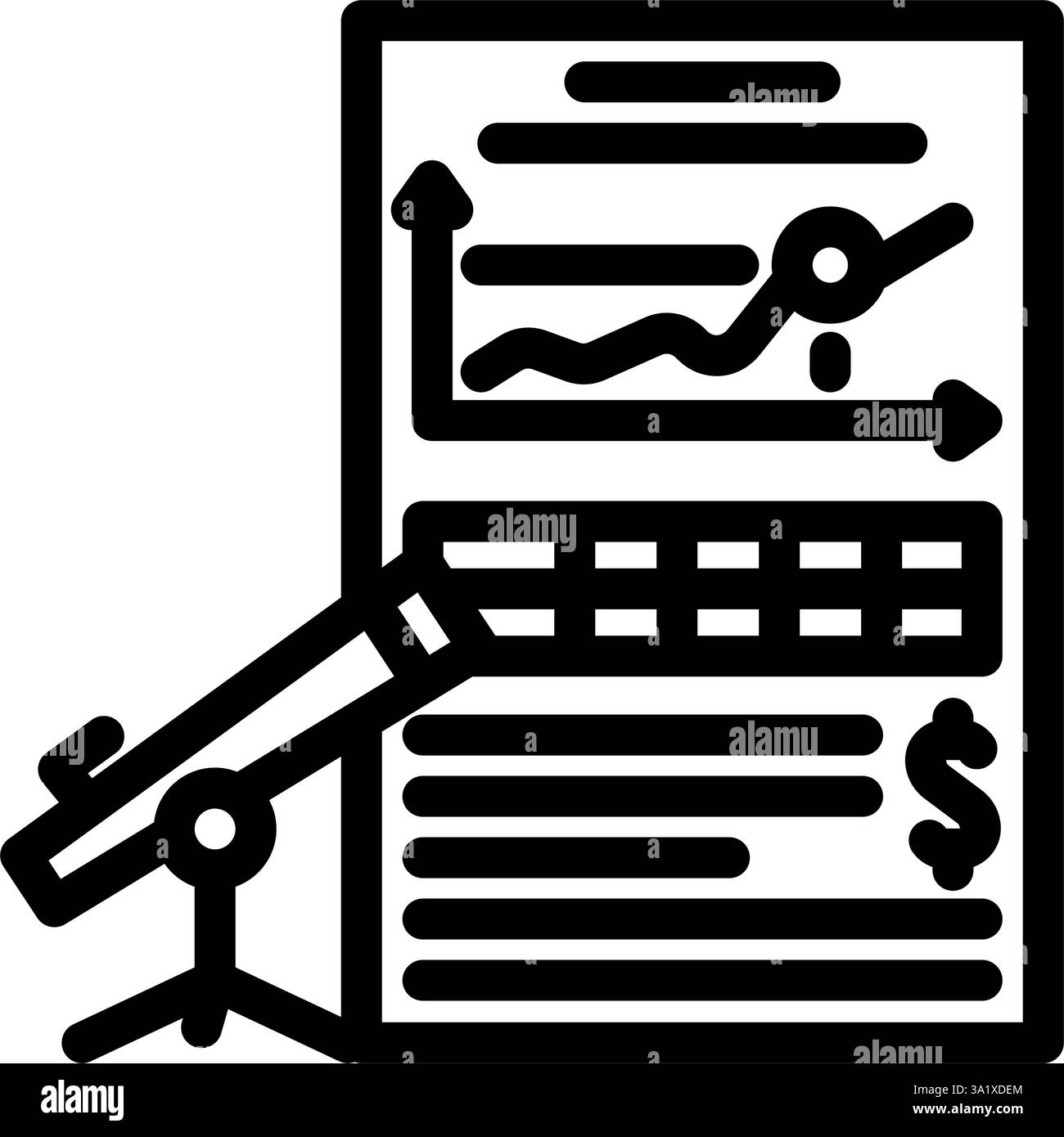 financial forecast budget planning line icon vector illustration Stock ...