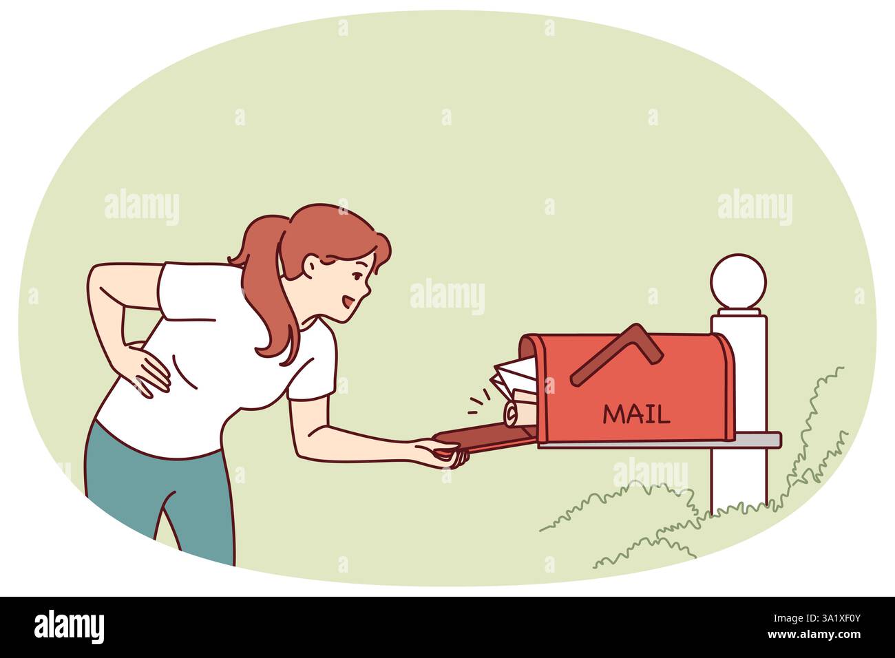Happy girl checks email Stock Vector Images - Alamy