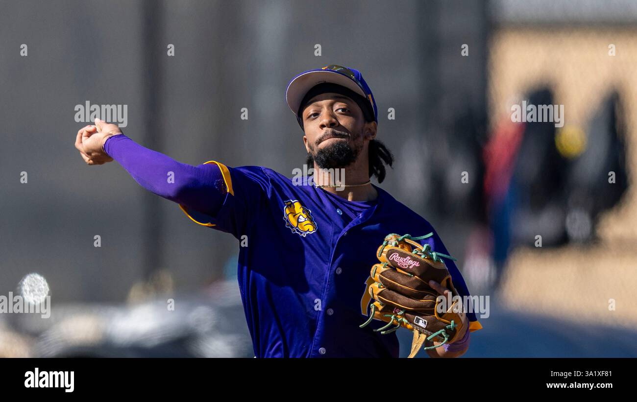 Western Illinois utility Kyree Alexander (15) during an NCAA baseball ...