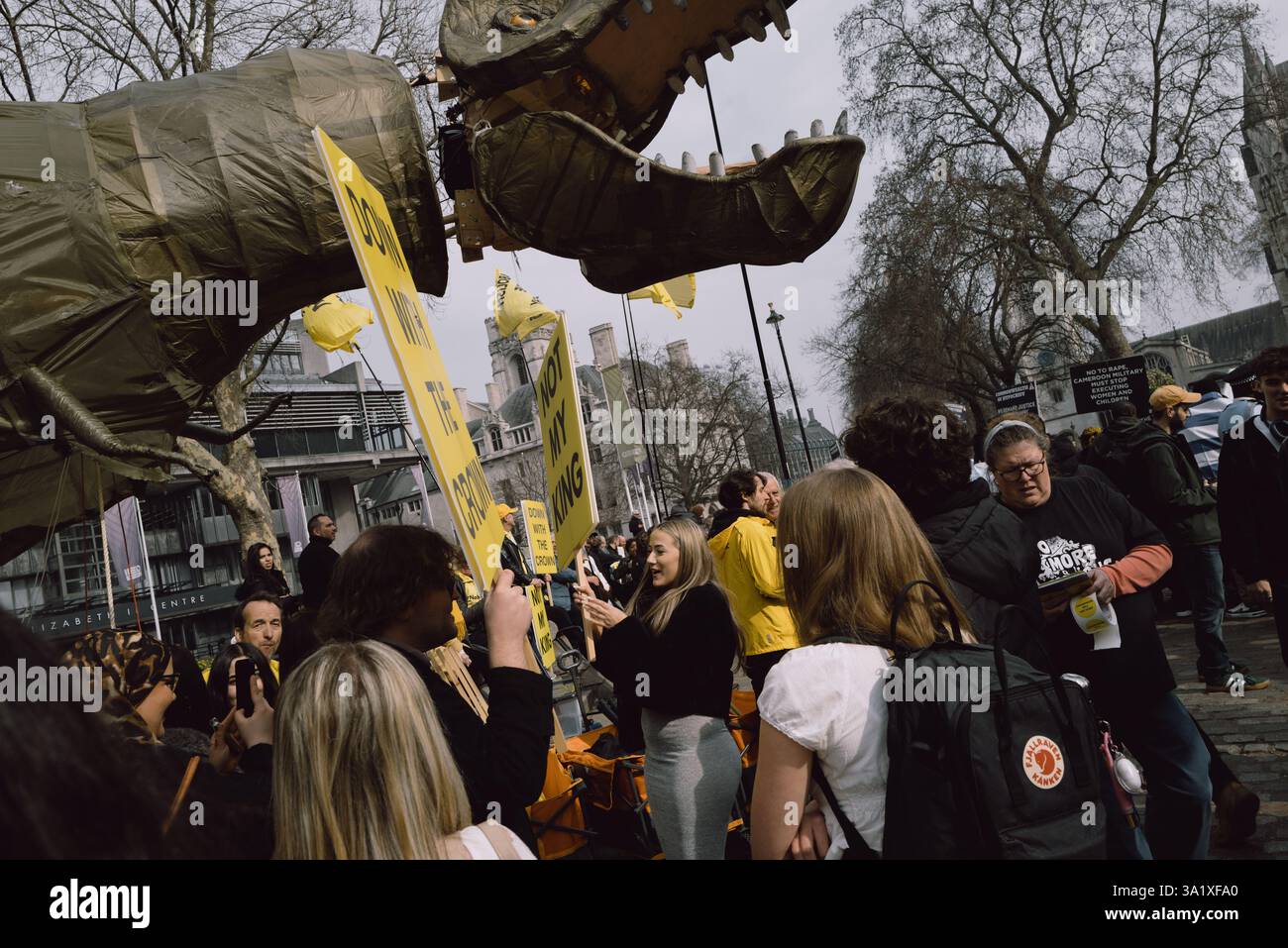 Activists from Republic stage a protest outside Westminster Abbey on ...