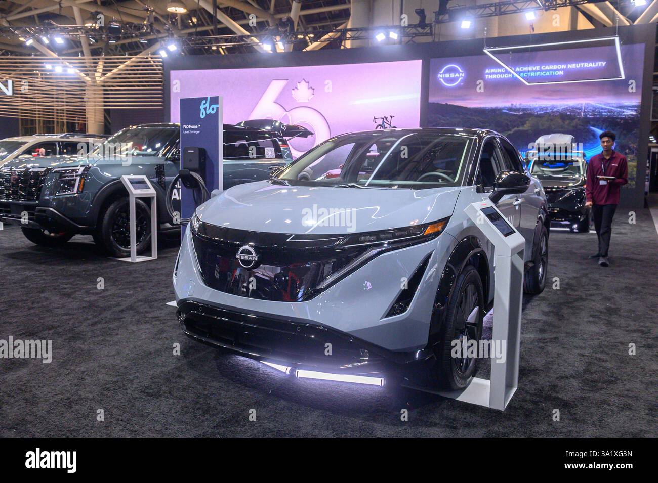 Toronto, ON, Canada - February 14, 2025: Nissan Ariya electric car ...