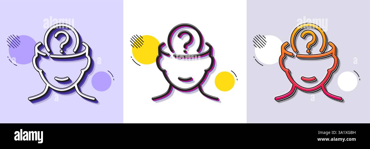 Psychology therapy line icon. Halftone dotted pattern. Gradient icon ...