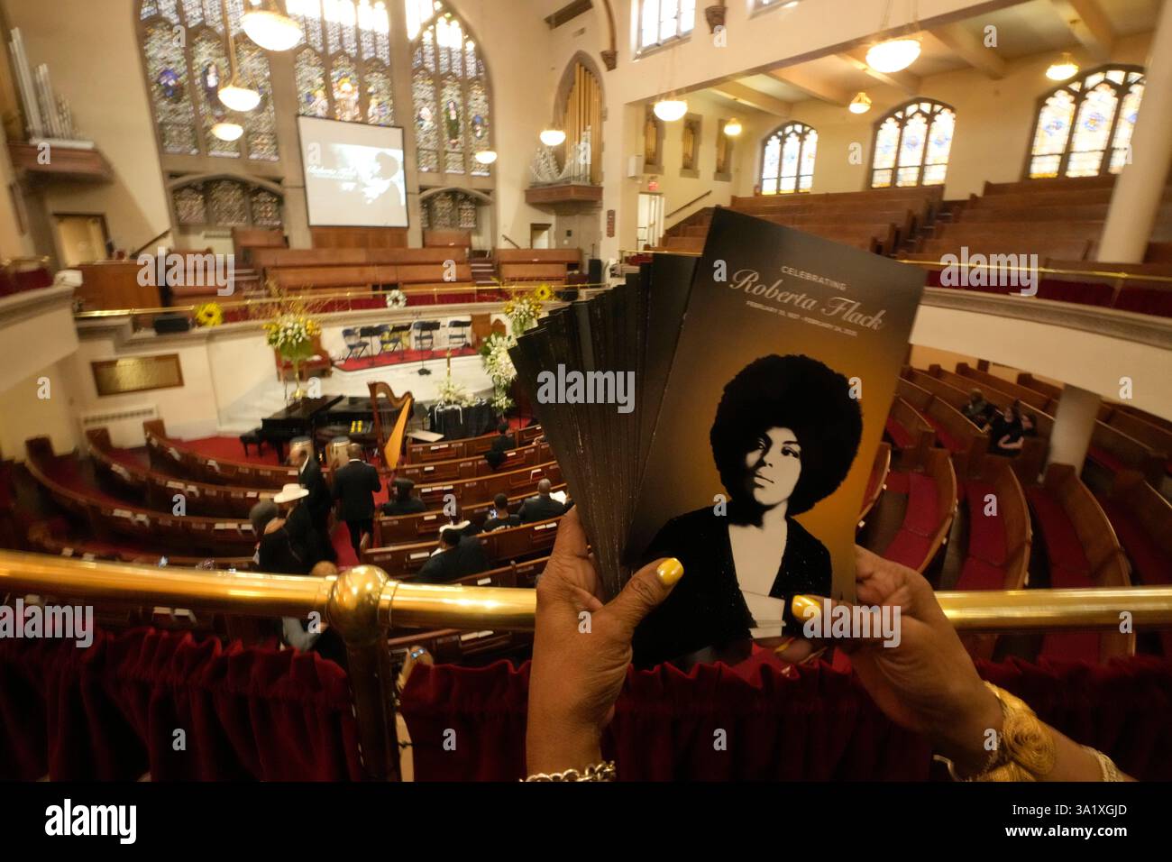 Programs are pictured prior to a ceremony in celebration of Roberta ...