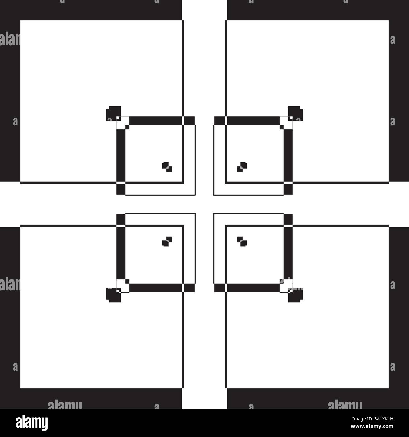 Square game cross frame designer cut black on transparent Stock Vector ...