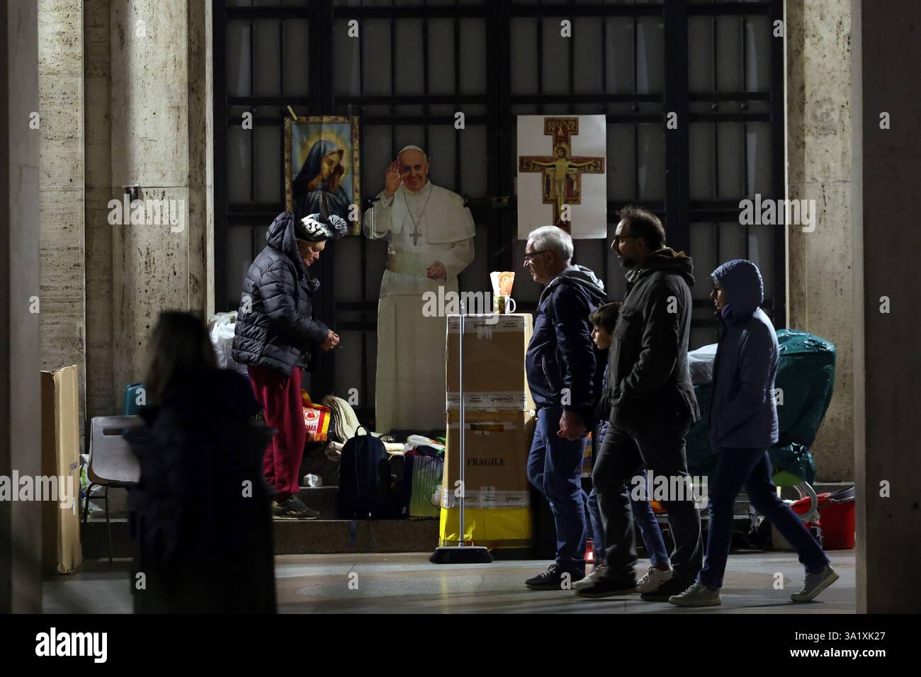 Vatican City, Italy 8.03.2025: Many homeless people live and spend the ...