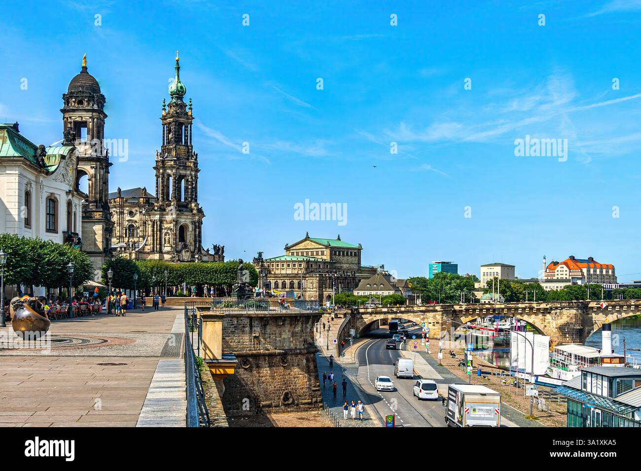 Dresden's skyline reveals richly ornate baroque monuments, the ...