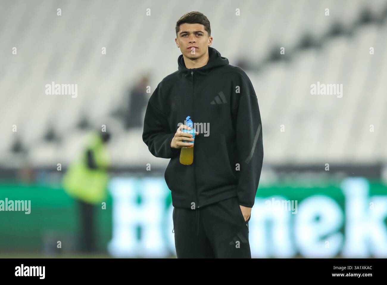 Lewis Miley of Newcastle United arrives ahead of the Premier League ...