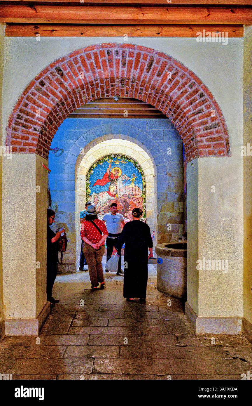 The famous icon of St. George located in the High ceilinged Great Hall ...