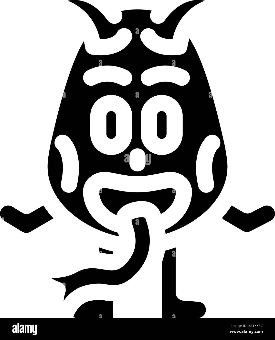 big tongue cute monster glyph icon vector illustration Stock Vector ...