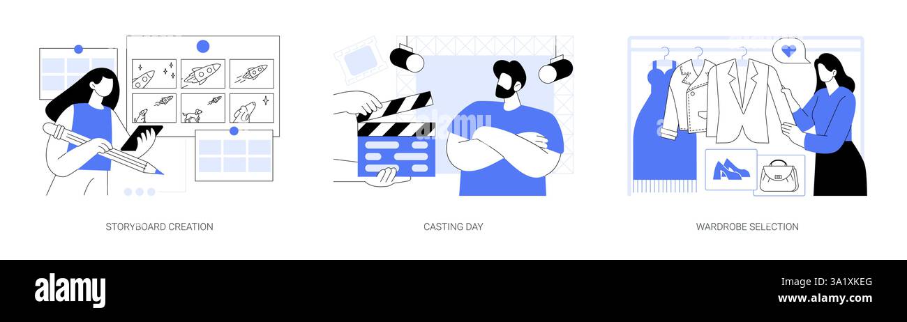 Production studio isolated cartoon vector illustrations se Stock Vector ...