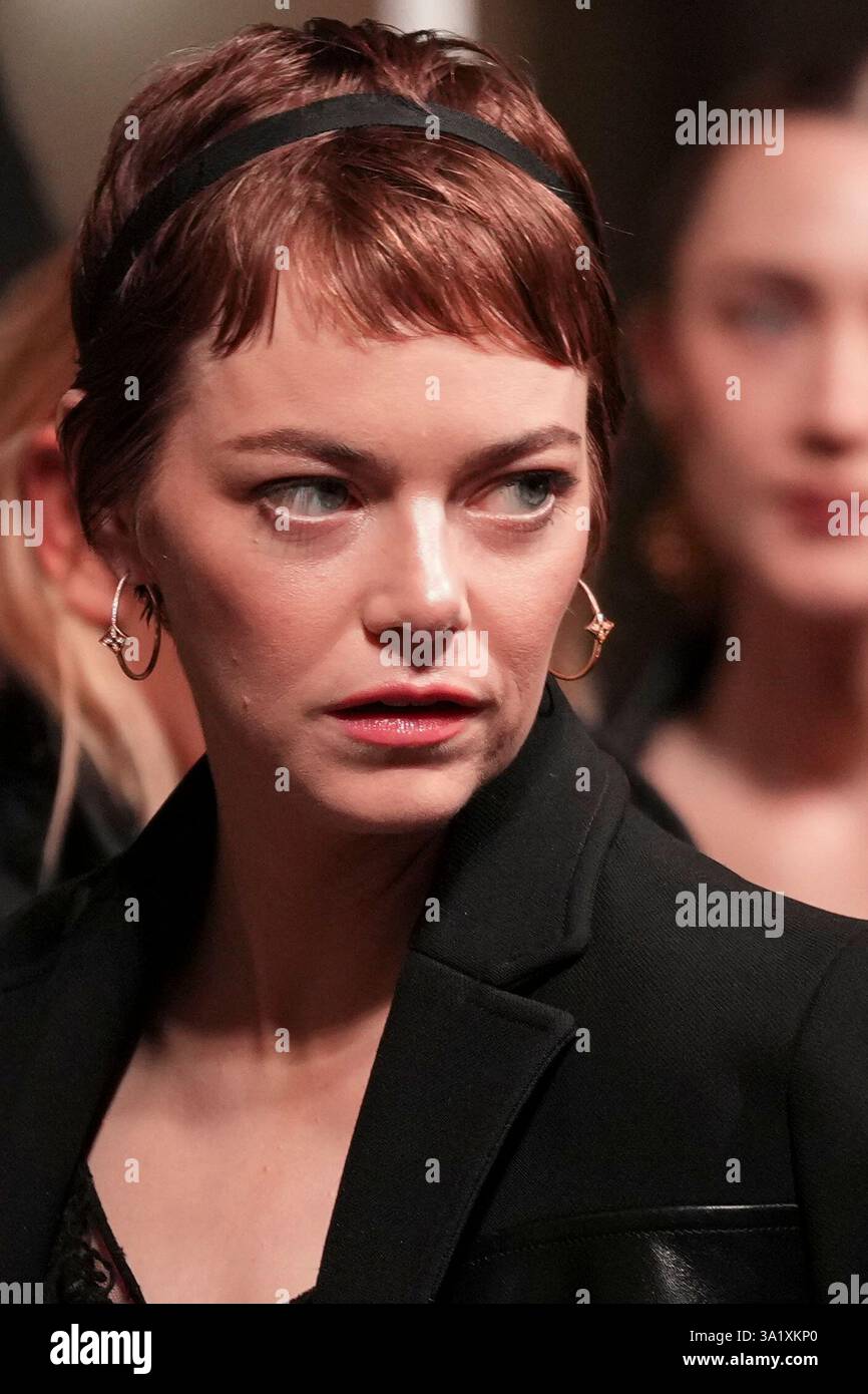 Emma Stone is photographed ahead of the Louis Vuitton Fall/Winter 2025 ...