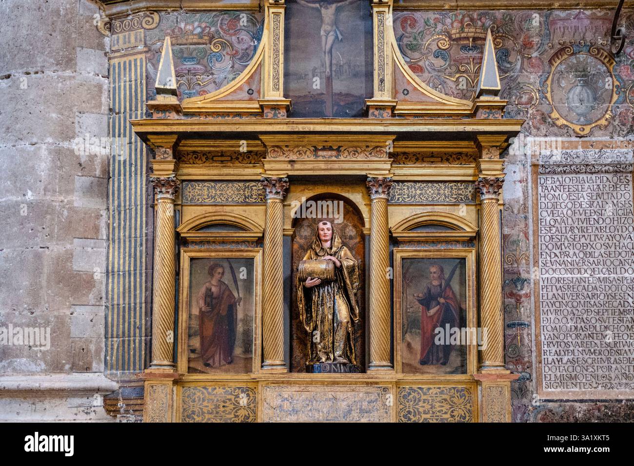 Altar of Saint Dominic of Silos, 1613, polychrome and upholstered wood ...