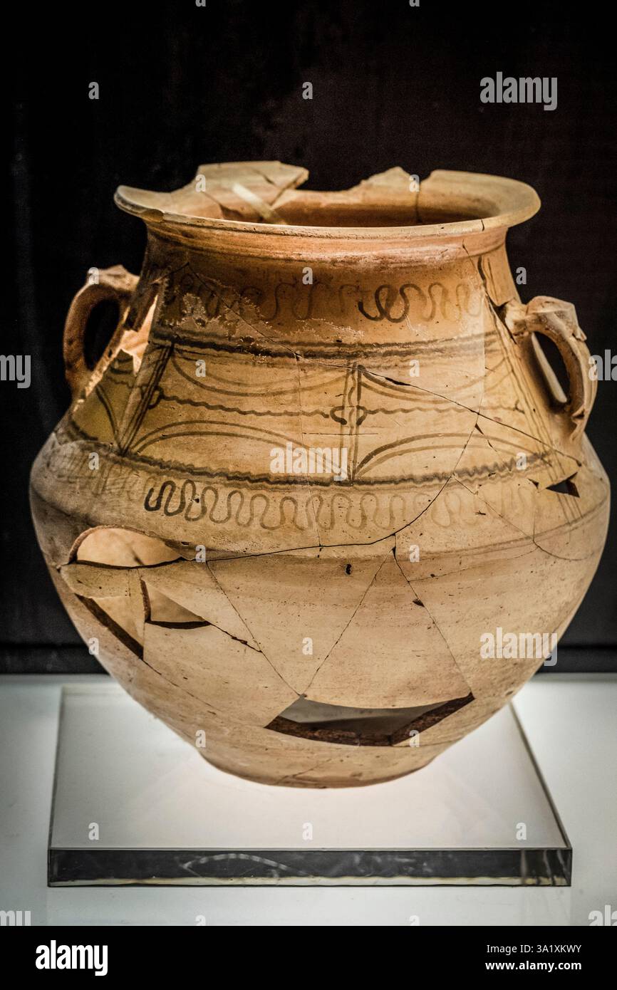 Painted vessel for storing food, Carratiermes Necropolis, 1st century ...