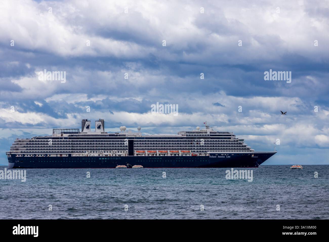 Ships on a shore of Straight of Magellan in Chile, Magallanes and ...