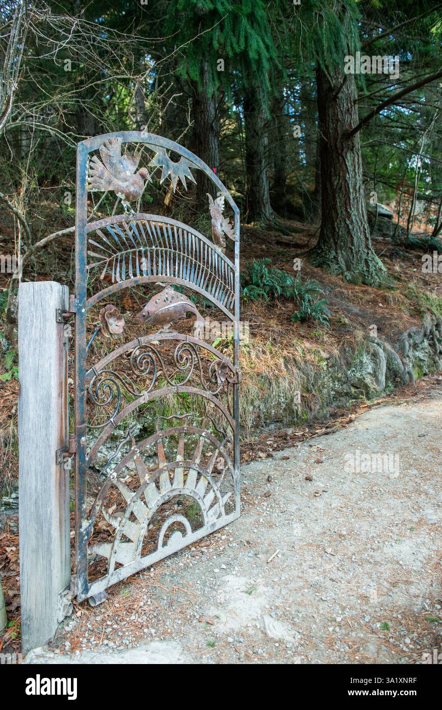 Enchanted gate pathway in Queenstown Hill New Zealand Stock Photo - Alamy