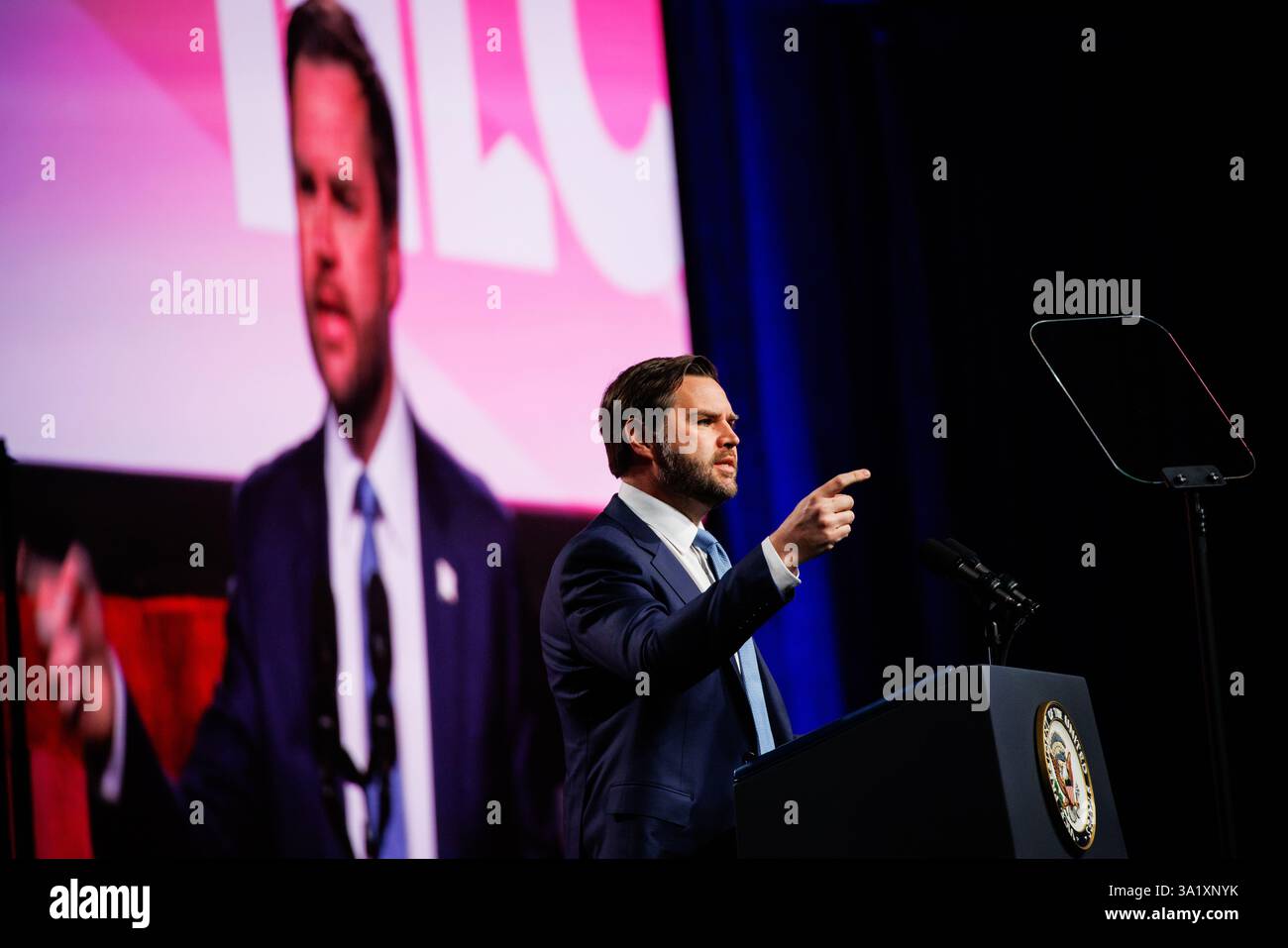 U.S. Vice President JD Vance speaks at the 2025 National League of ...