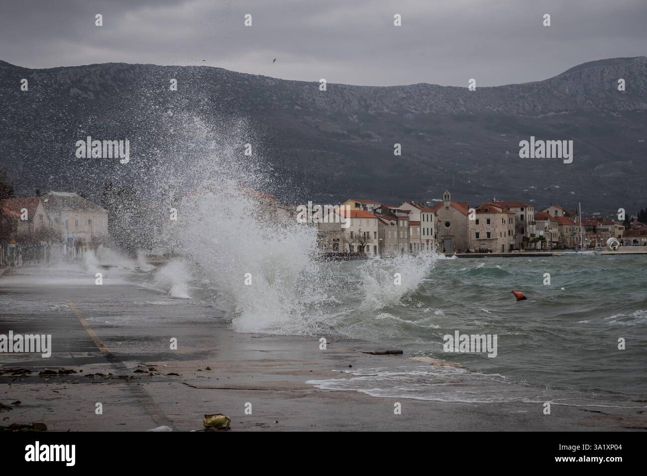 Kastela, Croatia. 10th Mar, 2025. Strong wind called Jugo and high ...
