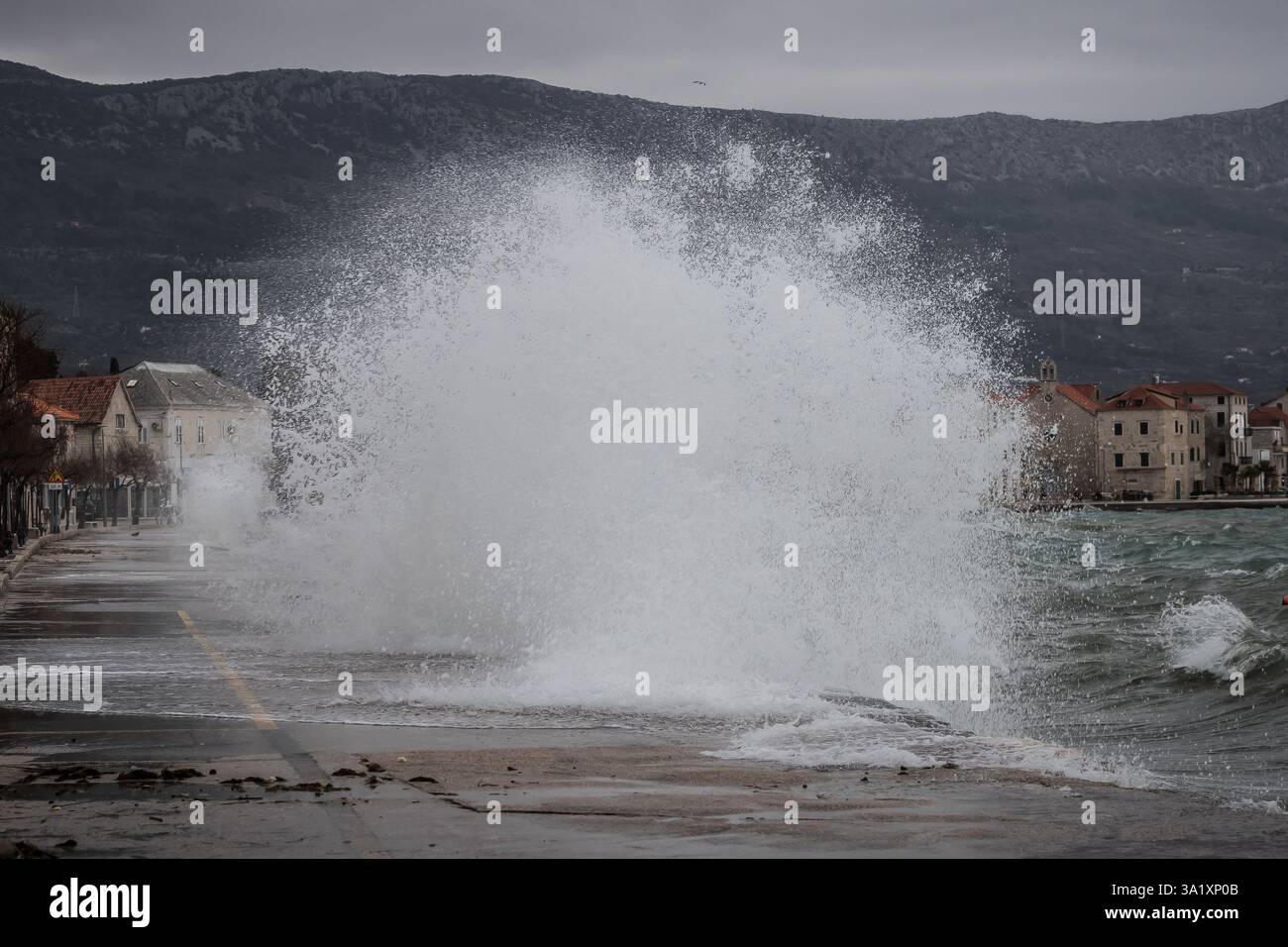 Kastela, Croatia. 10th Mar, 2025. Strong wind called Jugo and high ...