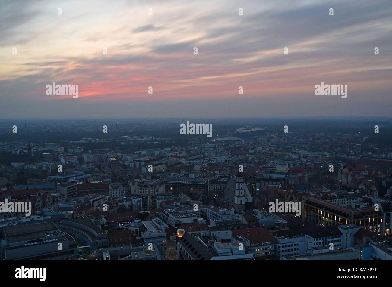 Leipzig, Germany. 10th Mar, 2025. The cloudy evening sky over Leipzig ...