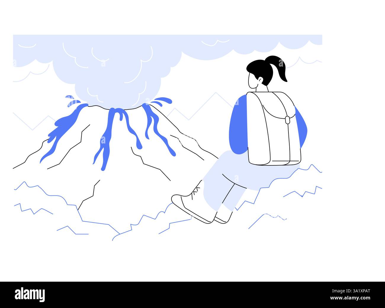 Climb a volcano isolated cartoon vector illustrations Stock Vector ...