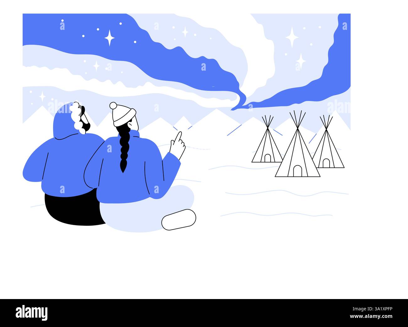 See the northern lights isolated cartoon vector illustrations Stock ...