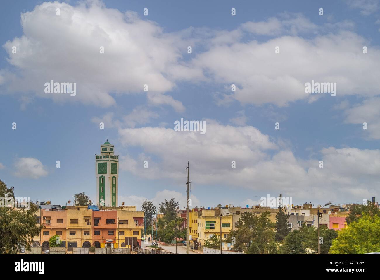 Hassania Mosque, Mohammedia, Morocco. Mohammedia is a port city and ...
