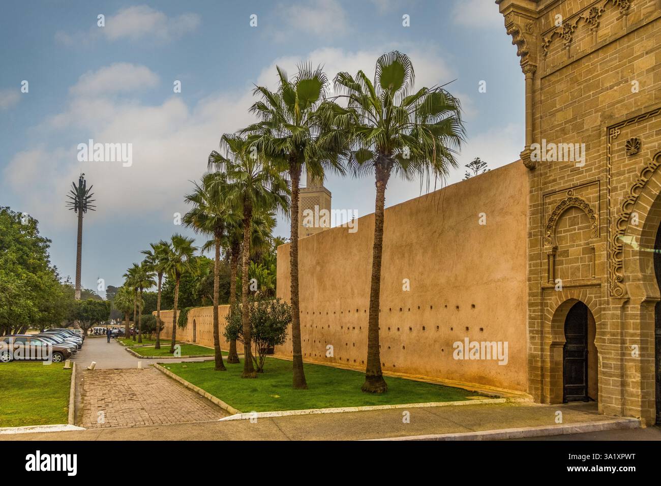 RABAT, MOROCCO, Arabic style entrance to the King's Palace in Rabat ...