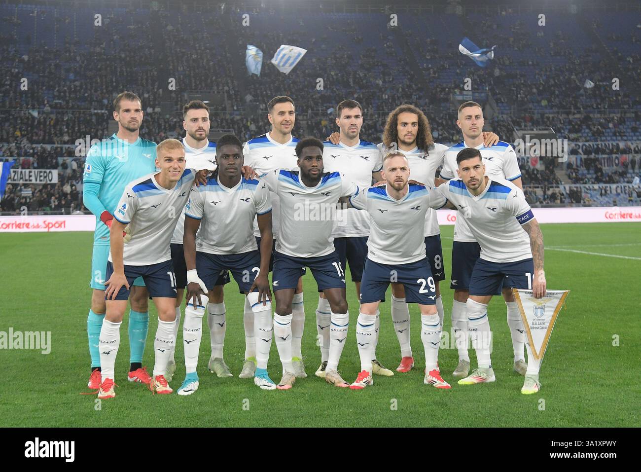 Rome, Italy. 10th Mar, 2025. SS Lazio team during the Italian Football ...