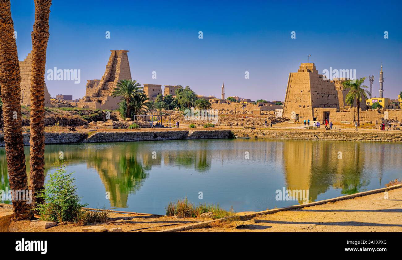 Eighth and Ninth Pylons of the Karnak Temple complex next to the Sacred ...