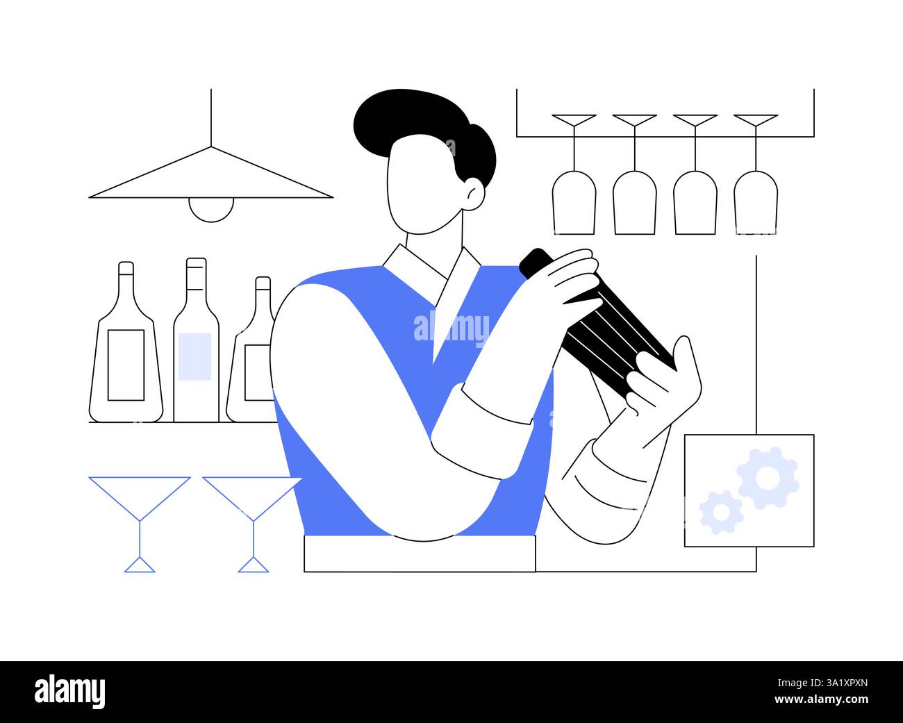 Making a perfect cocktail isolated cartoon vector illustrations Stock ...