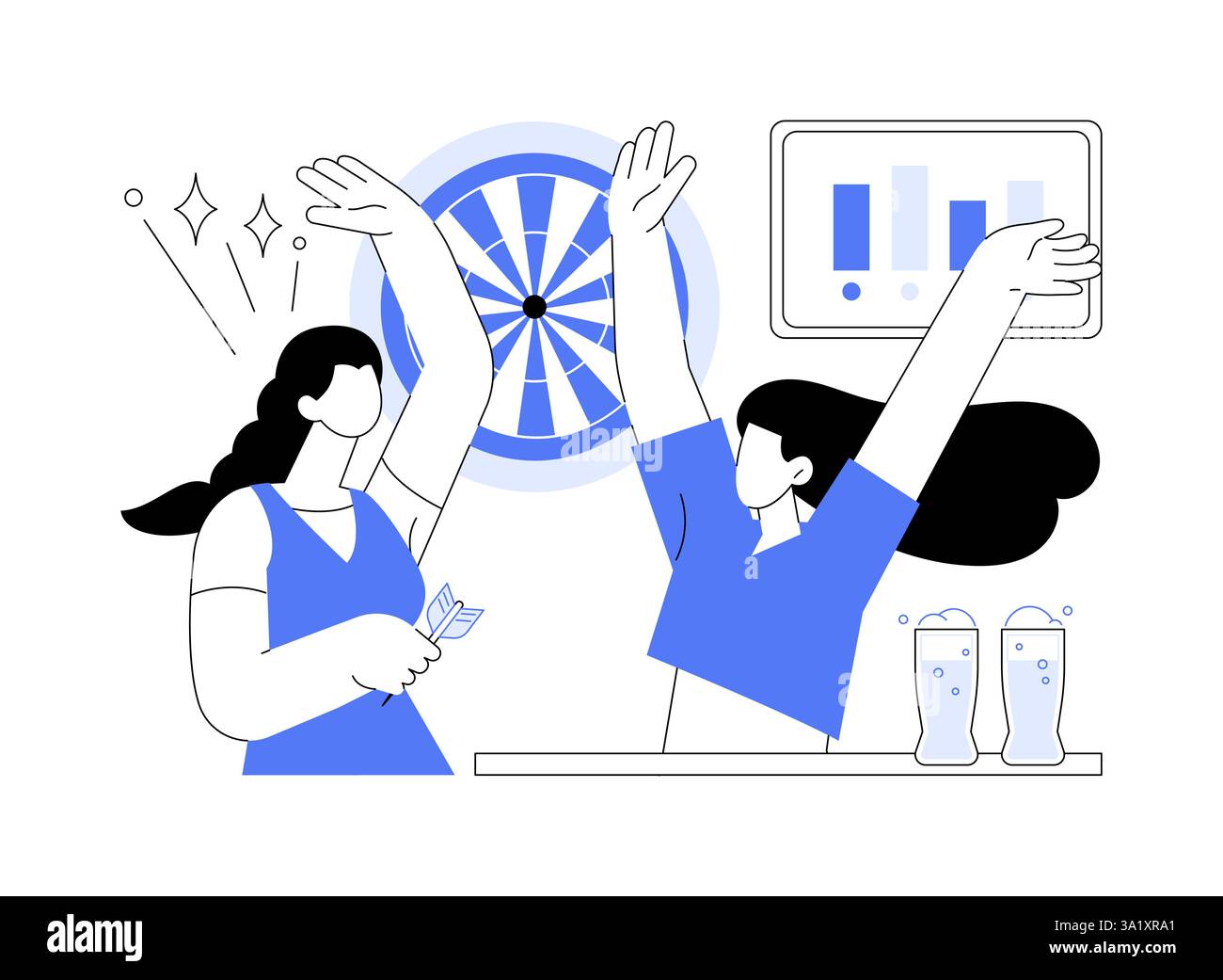 Playing darts isolated cartoon vector illustrations Stock Vector Image ...