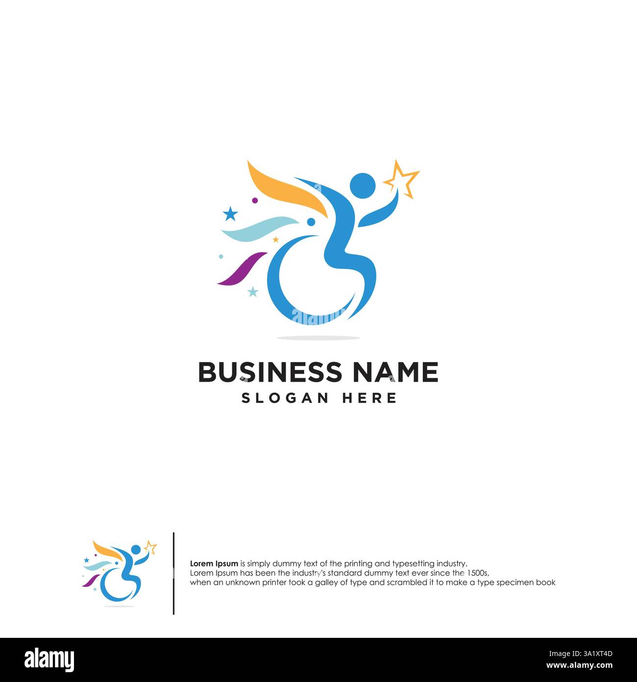 Disabled athlete icon for sporting events disabled day template. Vector ...