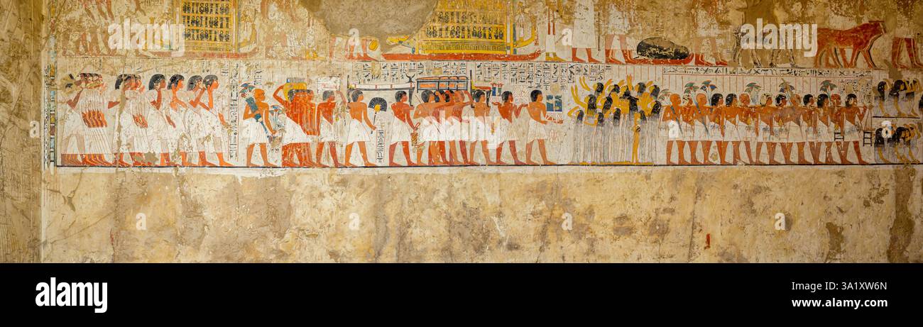 The funeral procession of the Vizier Ramose from the south wall of TT55 ...