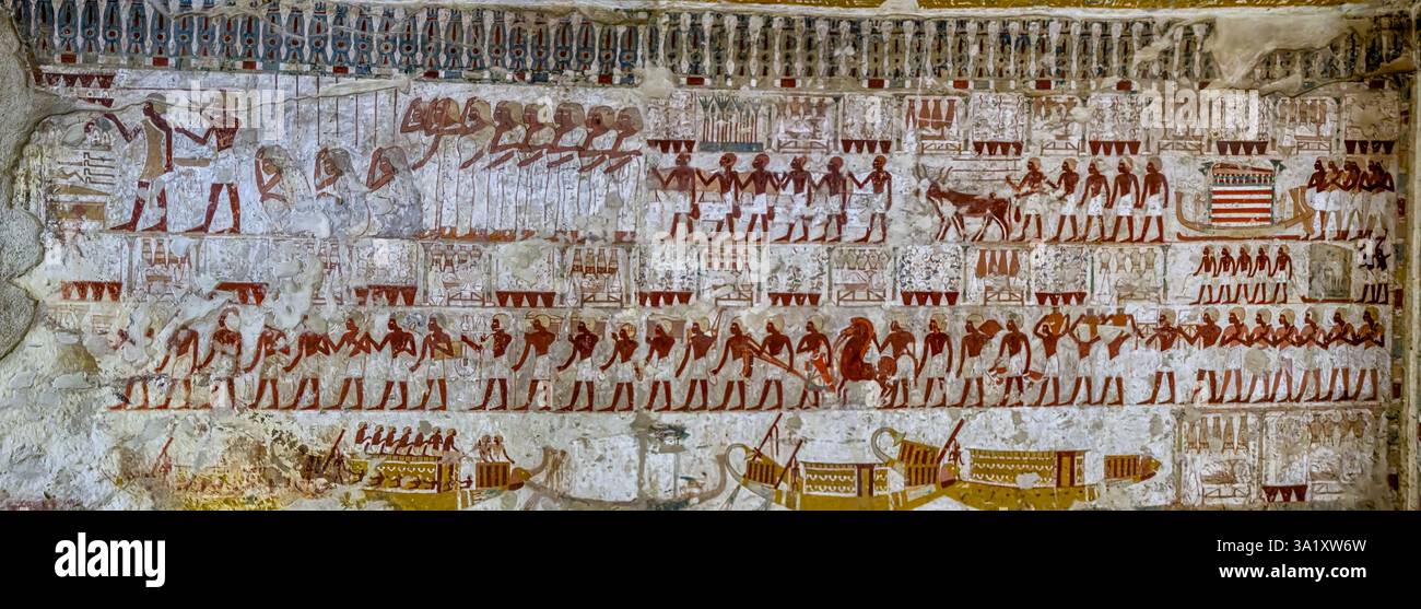 The west wall in the second chamber of TT56 is dedicated to the funeral ...