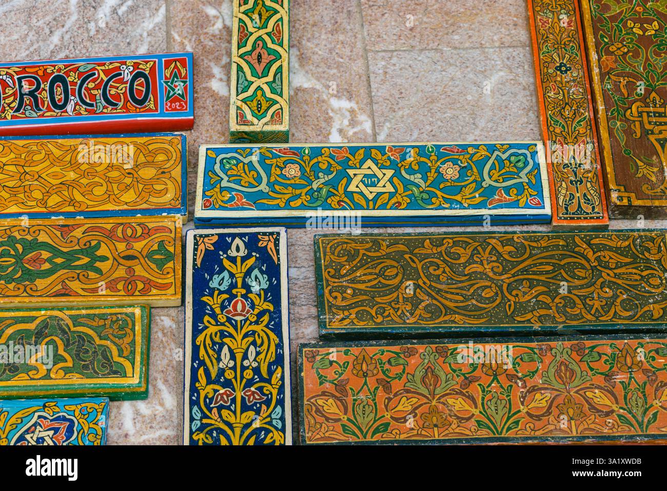 Jewish Craftsman painting and decorating ceramic products in old town ...